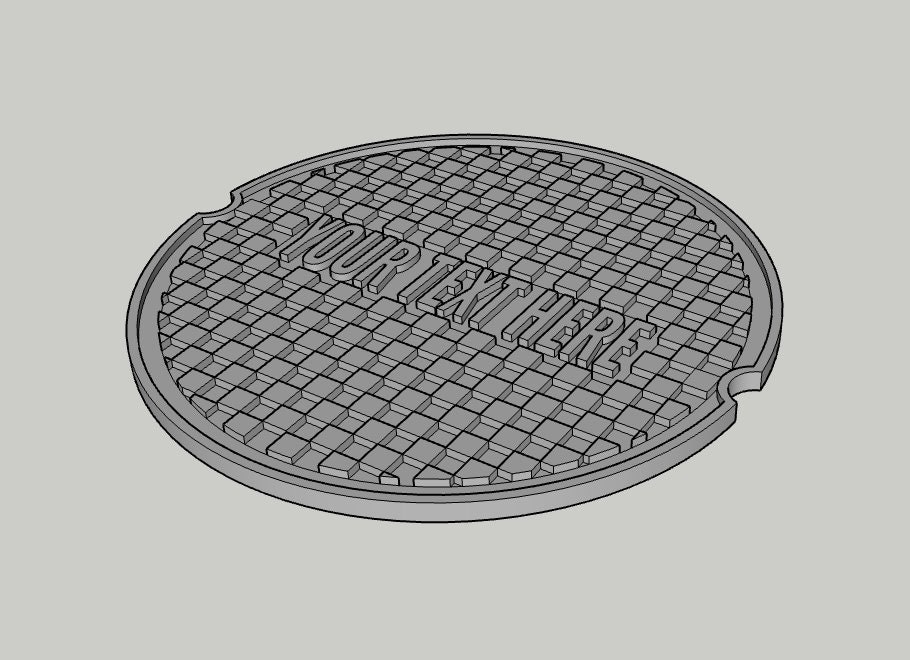 Custom Text Sewer Manhole Cover Drink Coasters Coaster 3D Print - Set ...