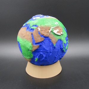 The World Earth Planet Globe 3D Printed Model Sculpture Hand Painted ...