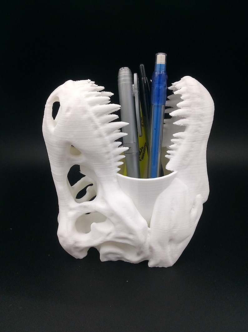 T Rex T-rex Dinosaur Pen Pencil Brush Cup Holder Stand 3D Printed Pick ...