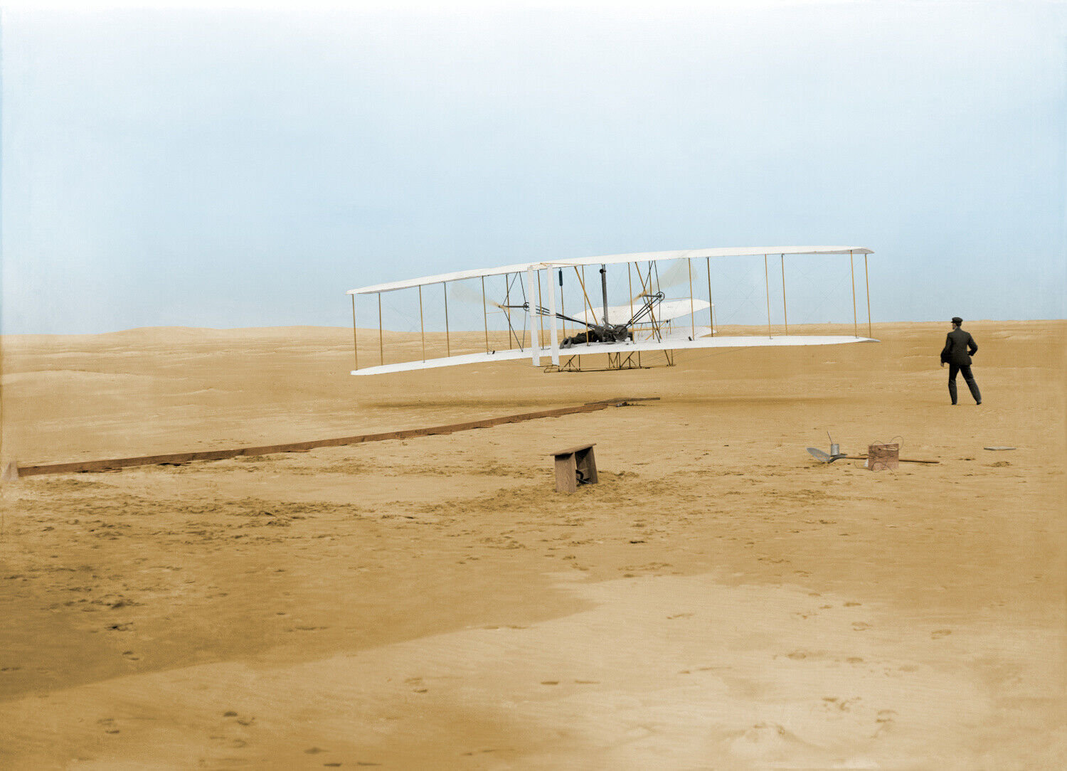 Wright Brothers First Flight Airplane Restored Colorized Photo Poster ...