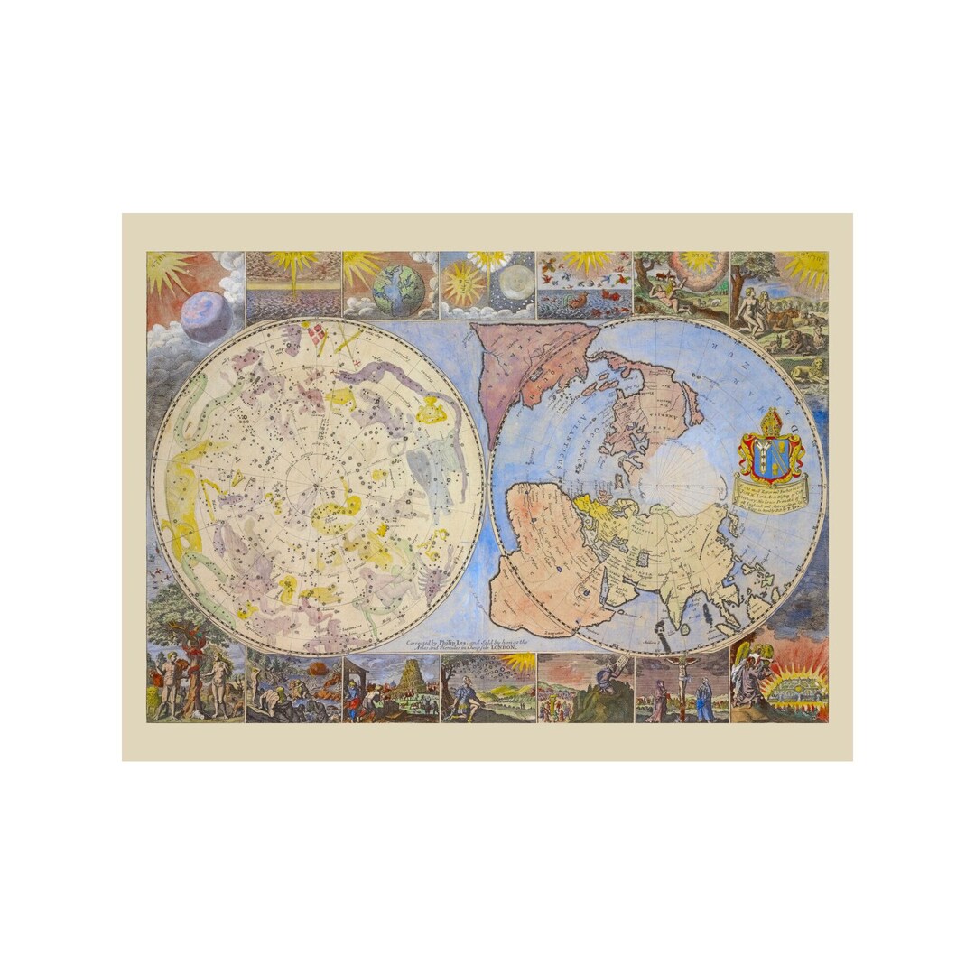 Map of the Heavens and the Earth Biblical Star Map Space Photo Poster ...