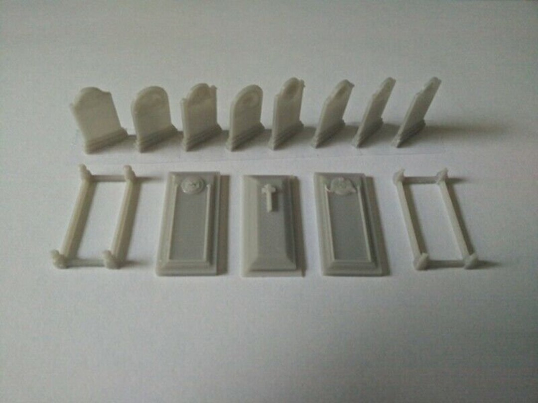 Model Tombstones Grave Stones Cemetery Memorials OO HO Scale Railroad ...