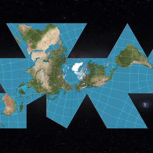 Buckminster Fuller Dymaxion Projection Earth Satellite World | Etsy