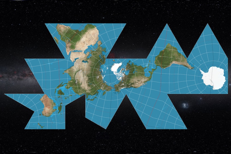 Buckminster Fuller Dymaxion Projection Earth Satellite World | Etsy