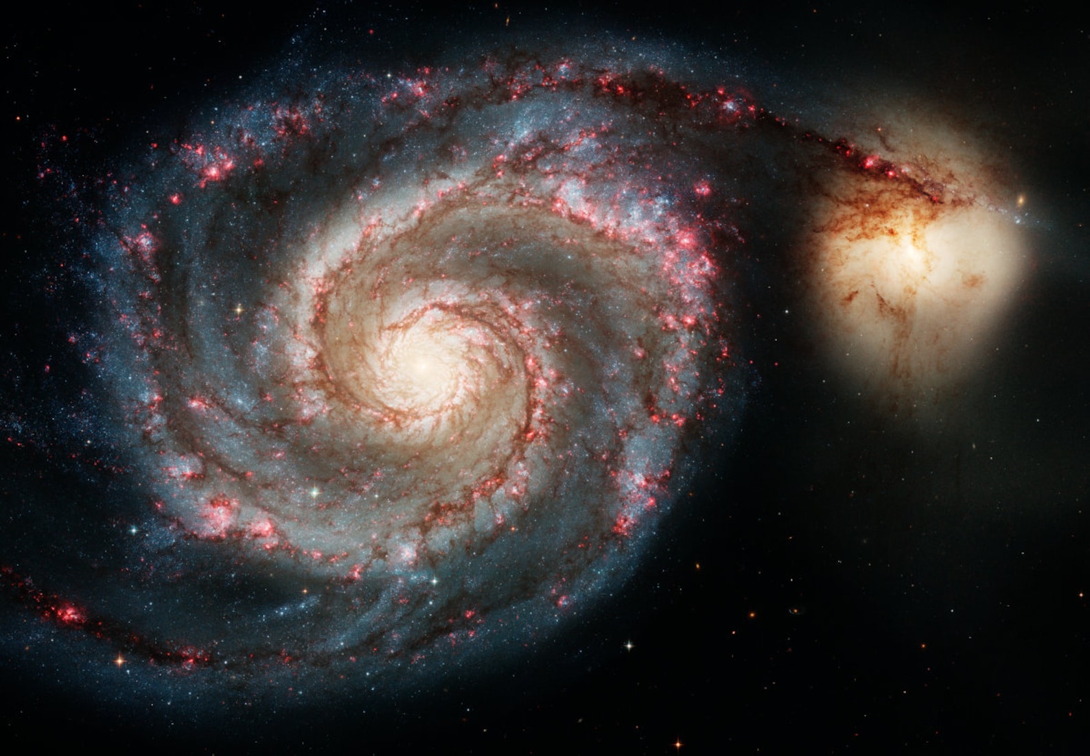 Whirlpool Galaxy NGC 5195 Messier 51 M51 Space Photo Poster Art Print ...