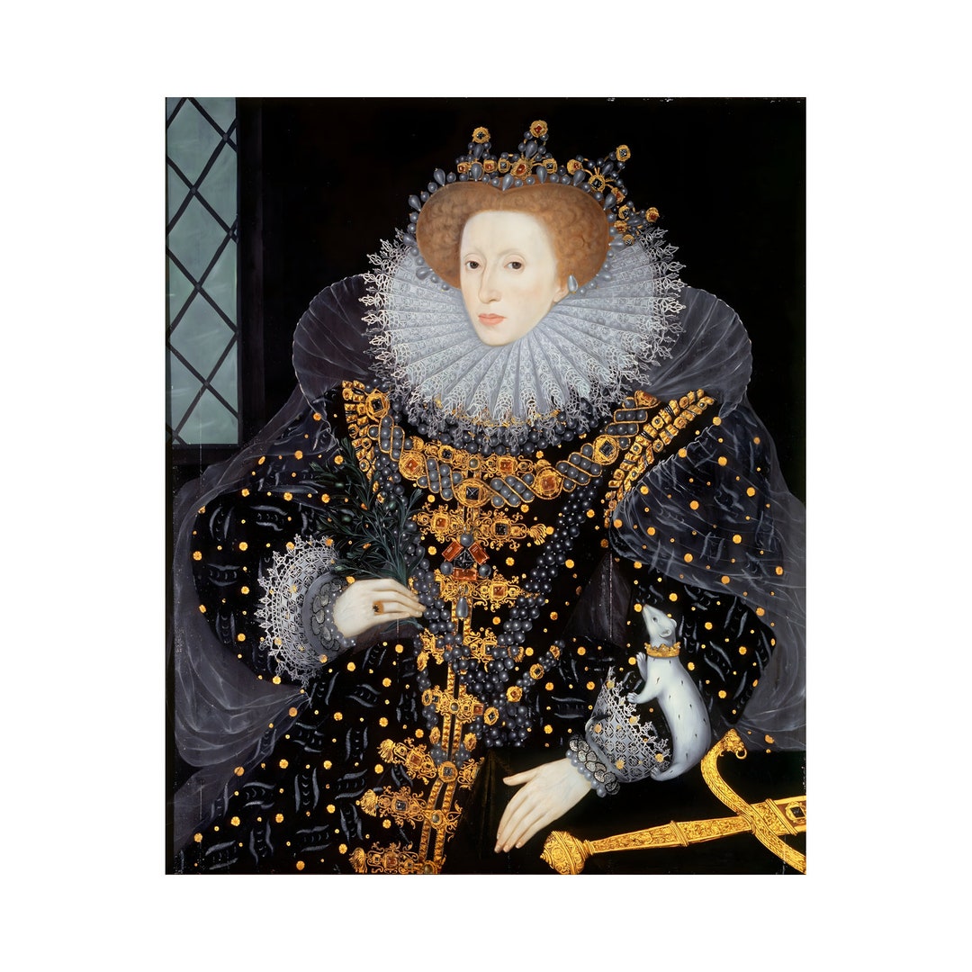 Queen Elizabeth I Great Britain Ermine Portrait Painting Poster Print ...
