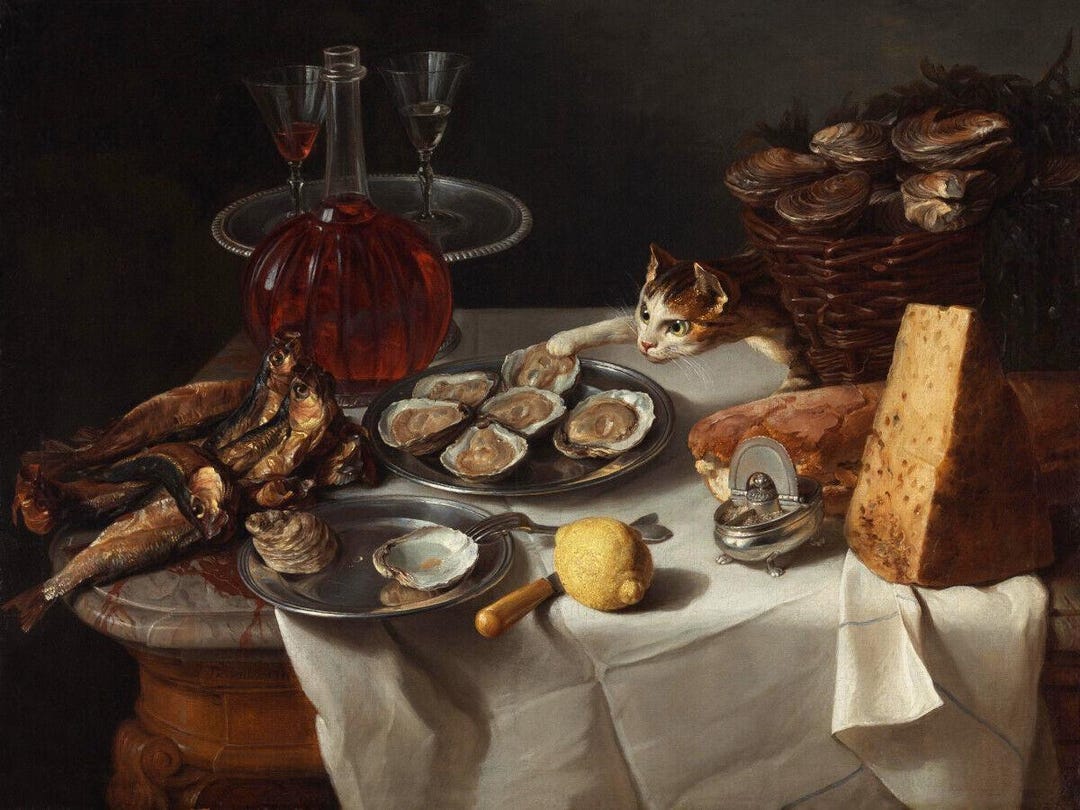 Still Life With Cat Alexandre-françois Desportes Painting Poster Art ...