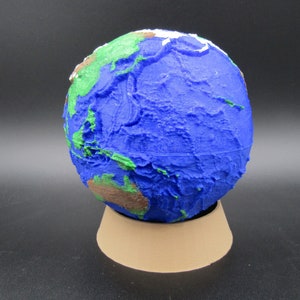 The World Earth Planet Globe 3D Printed Model Sculpture Hand Painted ...