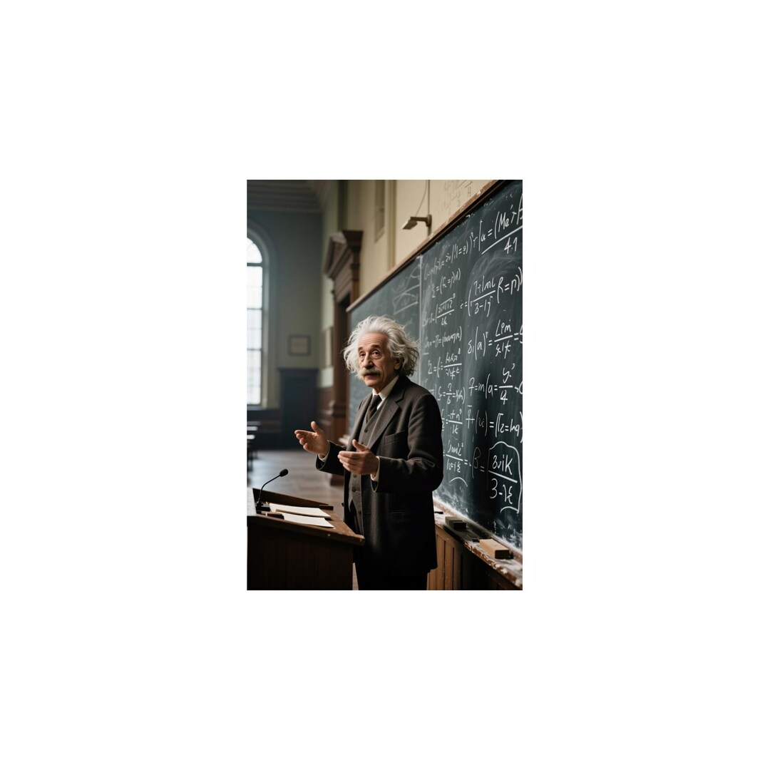 Albert Einstein Lecturing in Front of a Blackboard Math Poster Print 16 ...