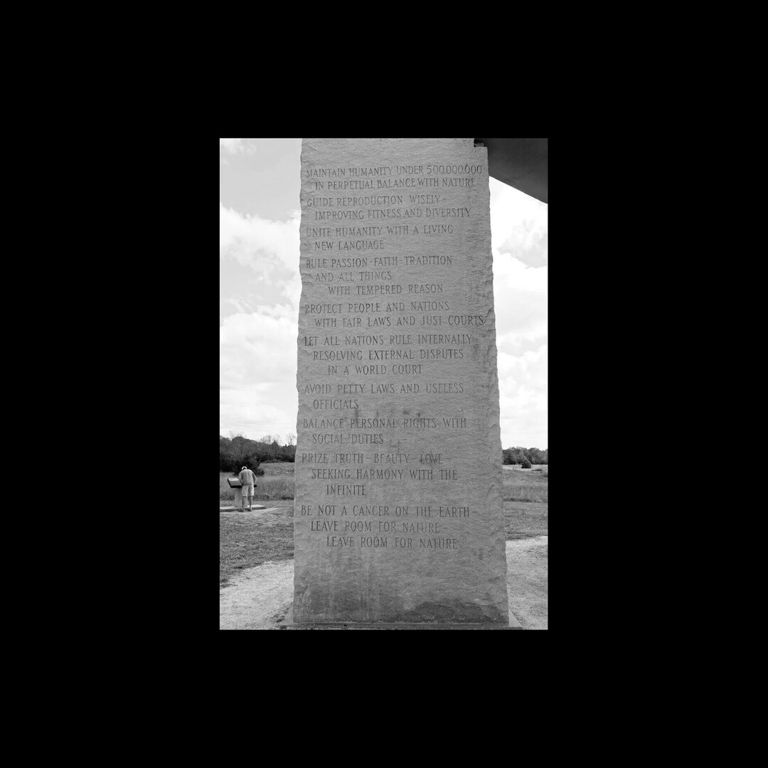Georgia Guidestones English Version Tablet Monument Photo Photograph ...