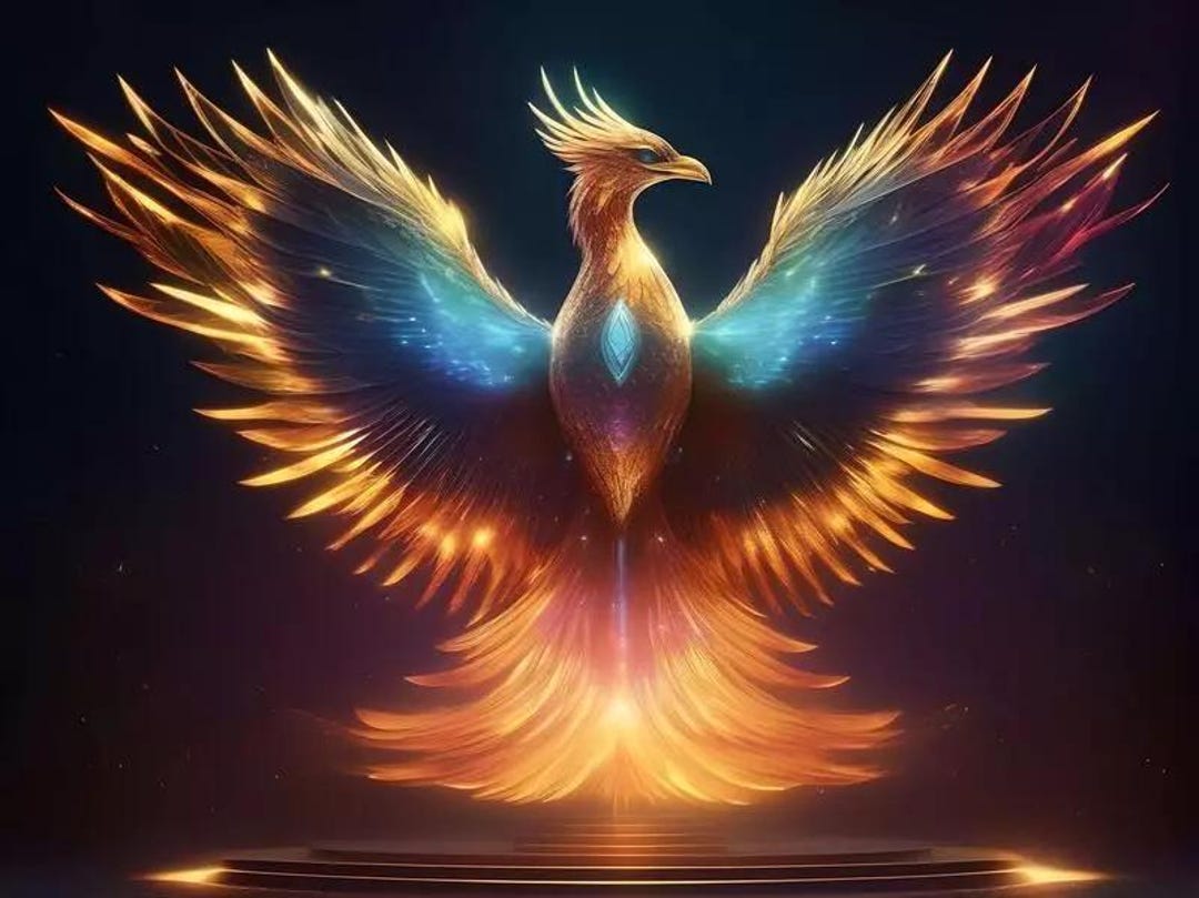 Transparent Phoenix Rising From a Digital Apocalypse Poster Art Print ...
