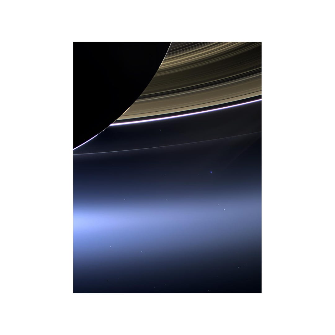 Earth From Saturn’s Rings Saturn Cassini Space Photo Poster Art Print ...