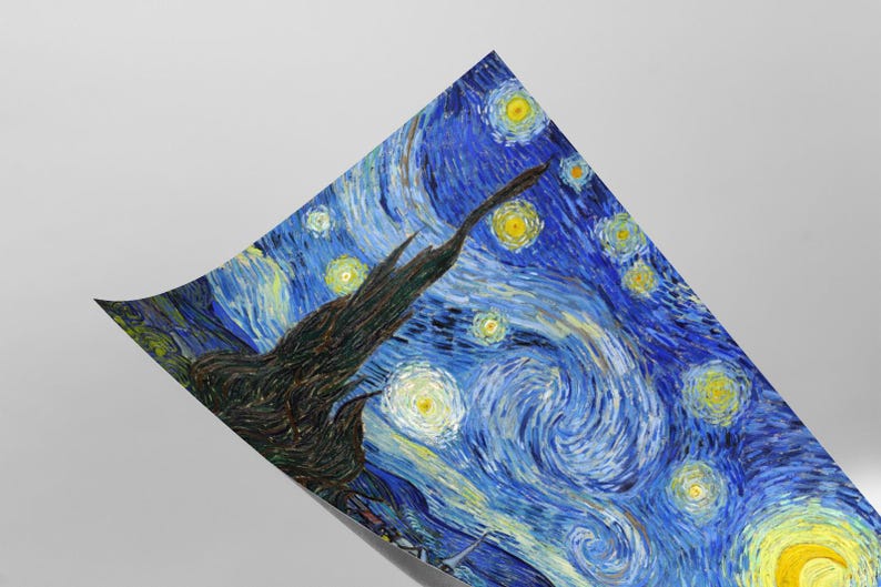Starry Night Vincent Van Gogh Church Town Sky Swirls Painting Poster ...
