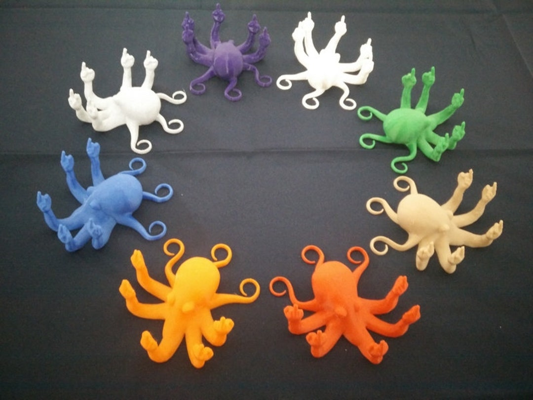 Fucktopus Angry Middle Finger Octopus Figurine Sculpture Statue - Funny ...