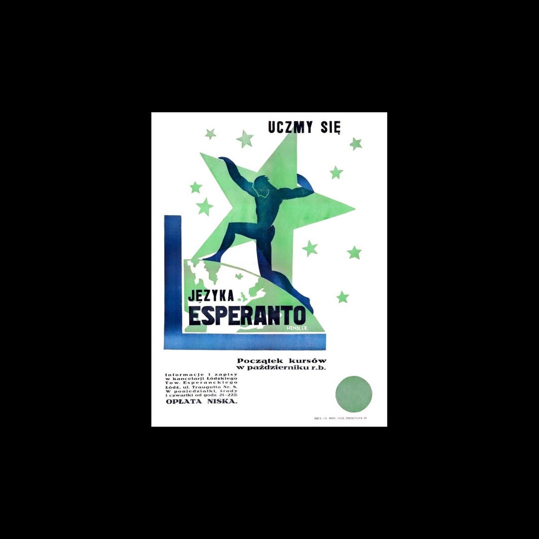 Esperanto Learn Learning Courses Language Poland 1934 Ad Poster Art ...
