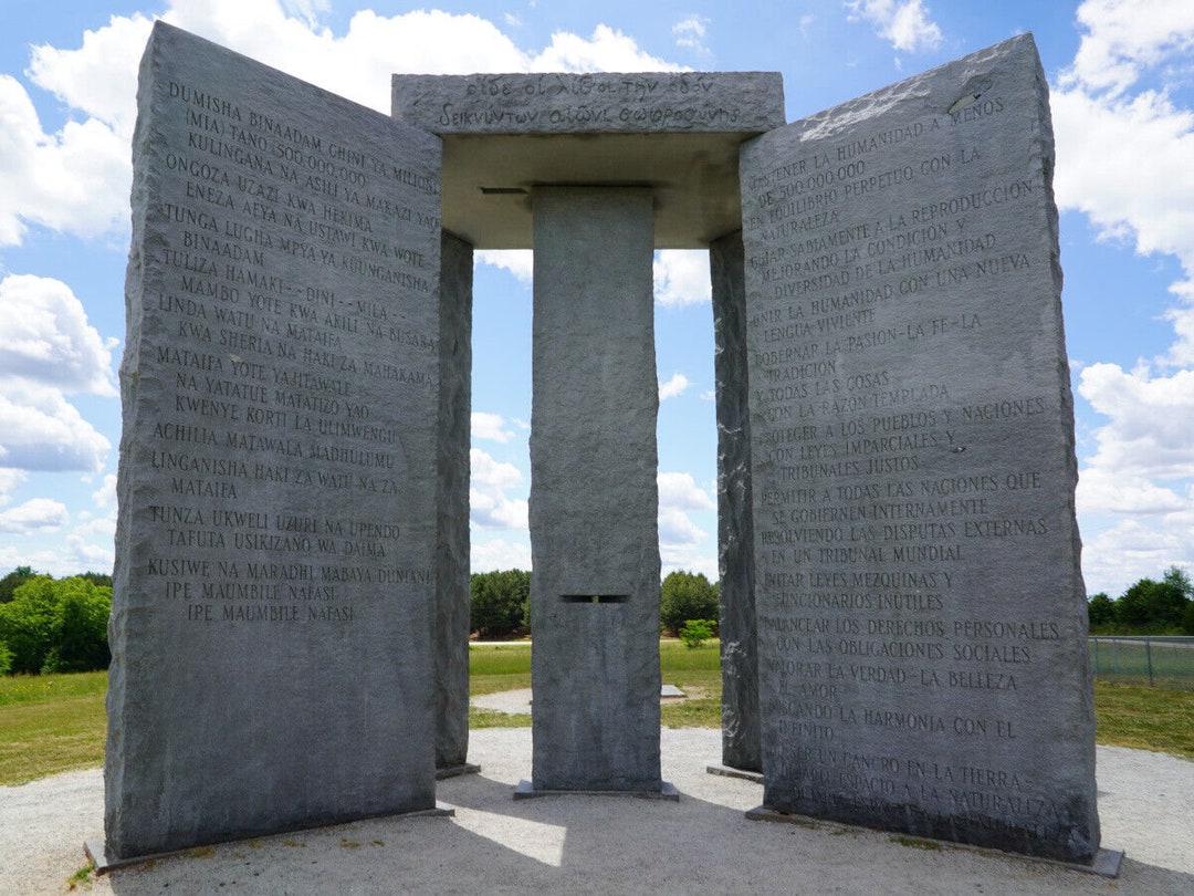 Georgia Guidestones View of Tablets From Ground Elberton RC Christian ...