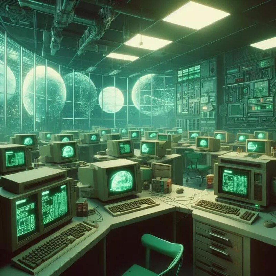 Surreal I980s Style Computers Computer Lab Liminal Space Poster Print ...