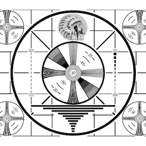 Indian Head Test Pattern TV Television Screen Analog Retro Image Art ...