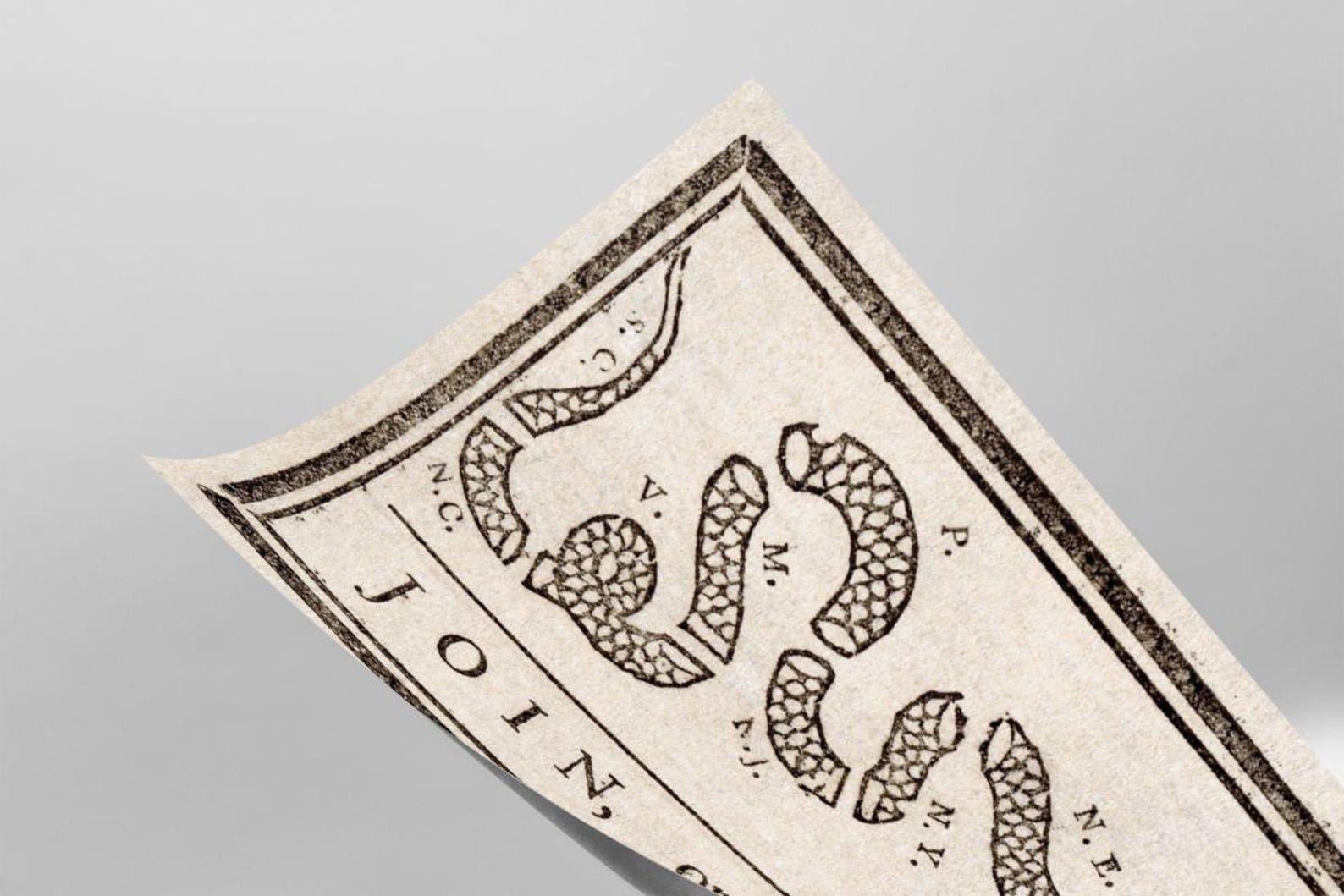Join or Die Benjamin Franklin Political Cartoon Snake Revolution Poster ...