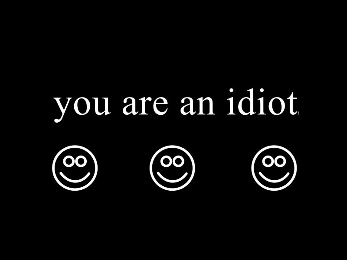 You Are an Idiot 2000s Trojan Offiz Virus Smiley Faces Poster Retro Art ...