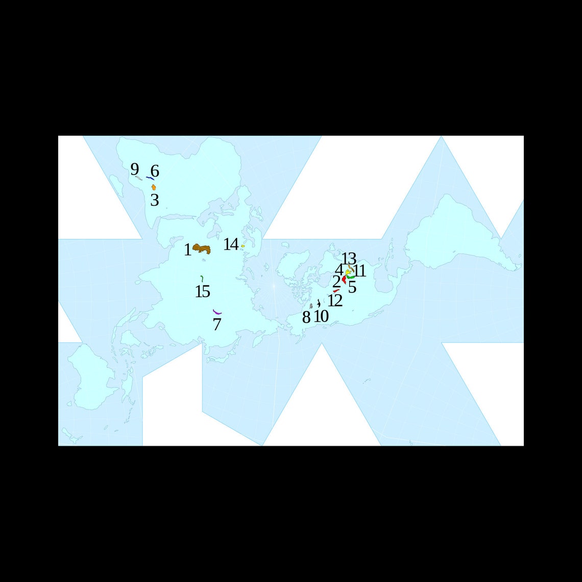 Buckminster Fuller Dymaxion Projection Earth World Map Nations - Etsy