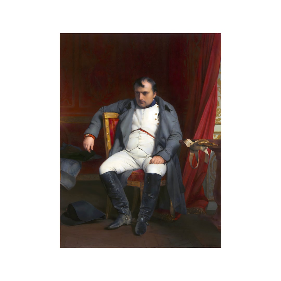 Napoleon at Fontainebleau 1846 Abdication Portrait Painting Poster Art ...