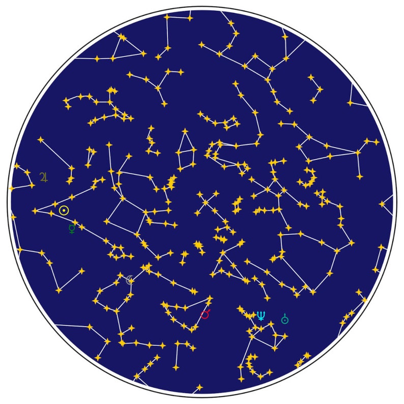 Large Custom Star Chart / Personalized Map of the Night Sky / | Etsy