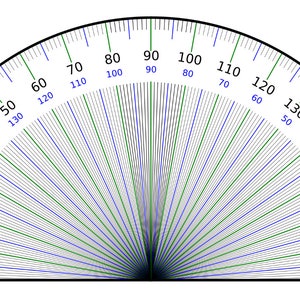 Protractor Diagram Poster Art Print Geometry Angles Pick Half or Full ...
