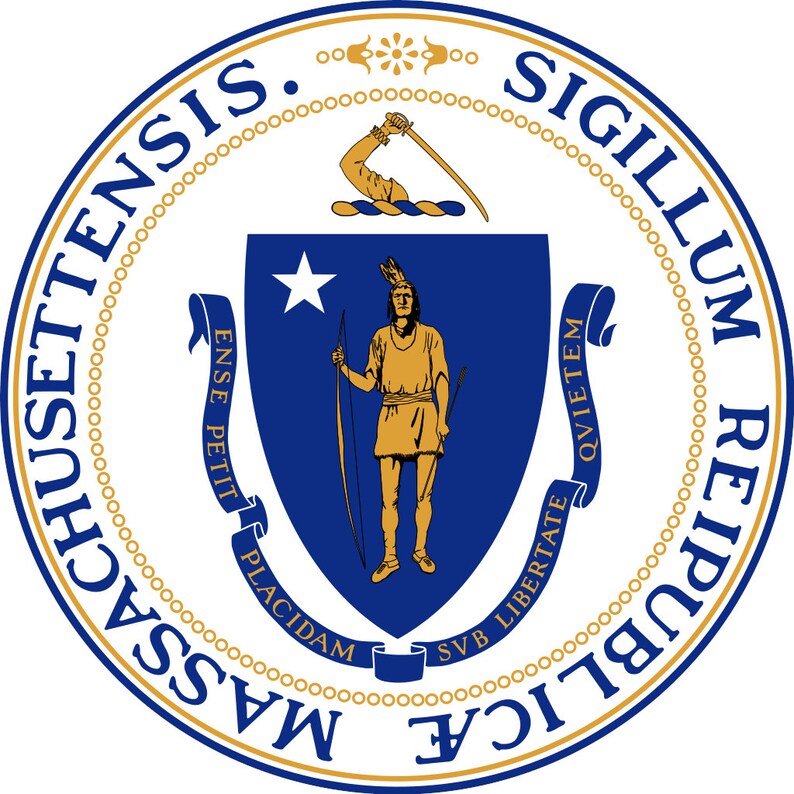 Seal of the State of Massachusetts United States Seals Poster Art Print ...