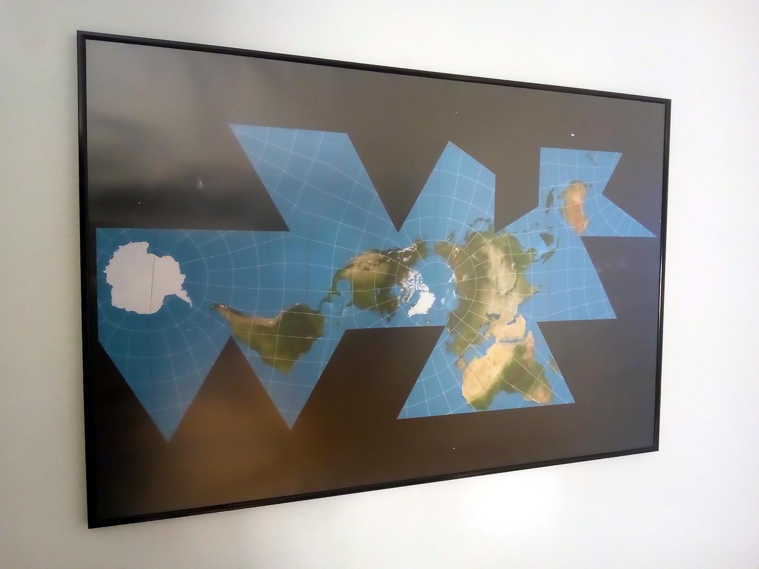 Buckminster Fuller Dymaxion Projection Earth Satellite World Map on a ...