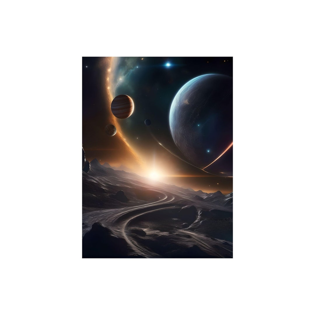 Alien Apocalypse Planet Splitting Planets Moons Nebula Space Poster Art ...
