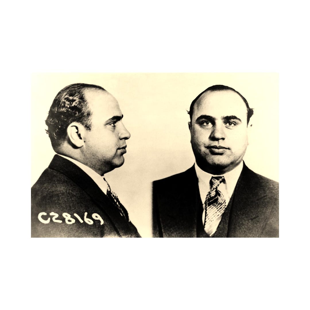 Al Capone Mugshot Portrait gangsters des années 1920 Art photo affiche ...