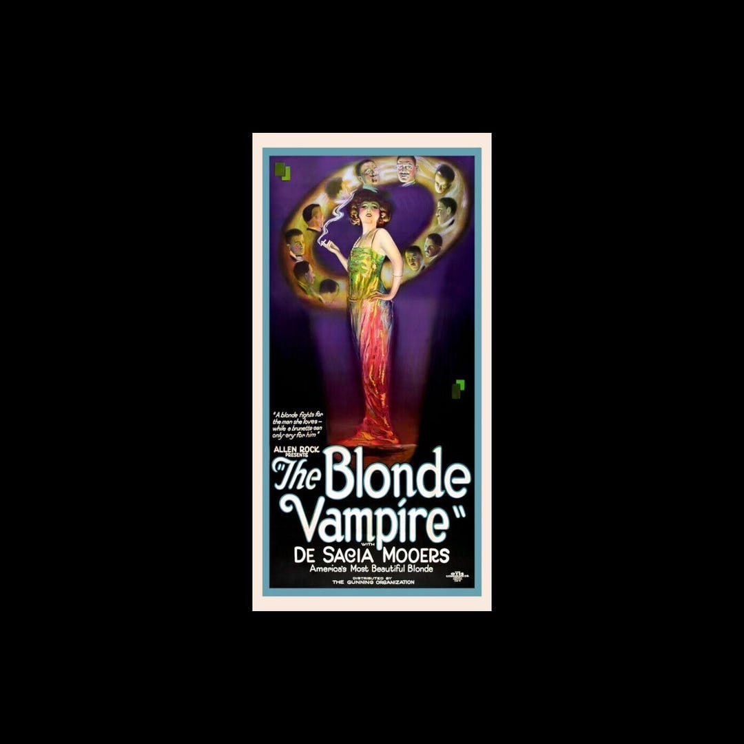 The Blonde Vampire 1922 De Sacia Mooers Allen Rock Movie Poster Film ...