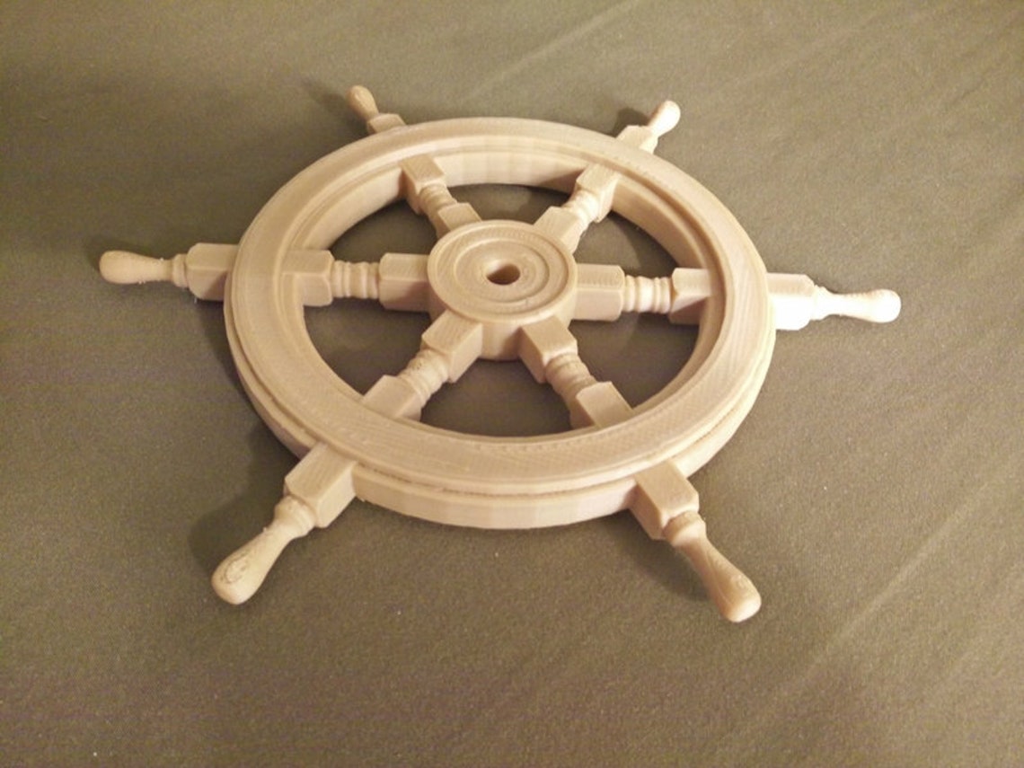 Traditional Ship's Wheel 3D Printed Model Sculpture Ship Nautical ...