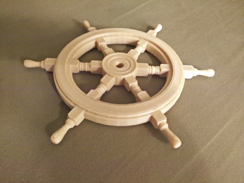 Traditional Ship's Wheel 3D Printed Model Sculpture Ship Nautical ...