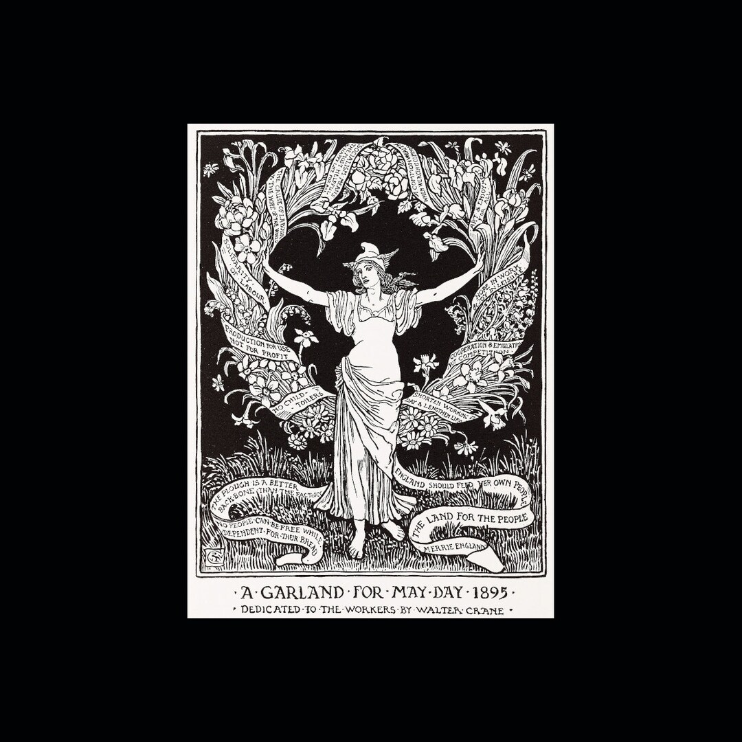 Walter Crane A Garland for May Day Mayday 1895 Woodcut 18 X 24 Poster ...