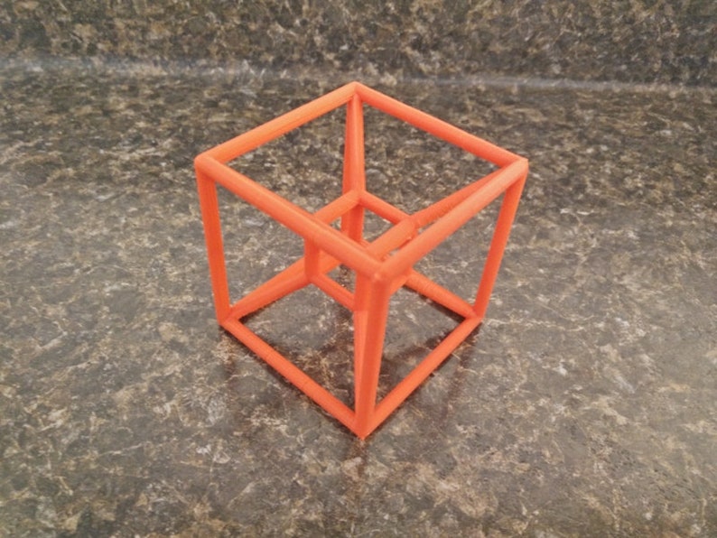 Tesseract Hypercube 3D Printed 4th Dimension Physics Geometry Sculpture ...