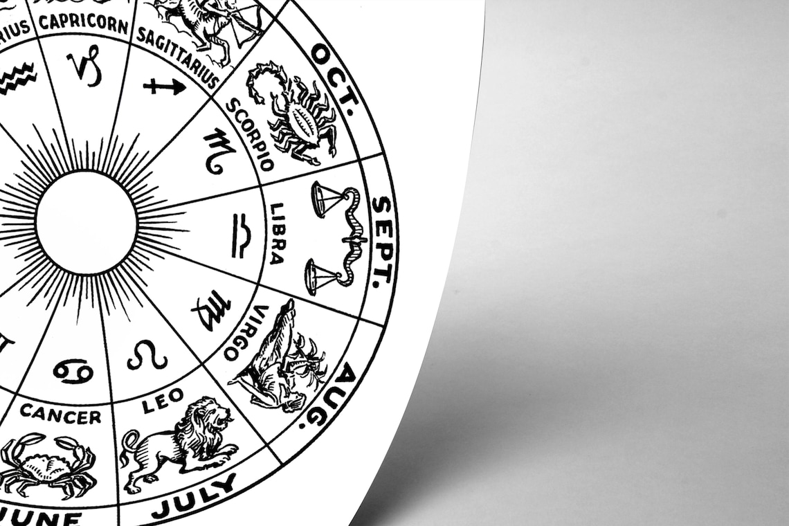 Zodiac Wheel Diagram Chart Astronomy Astrology Poster Print 24 X 24 In ...