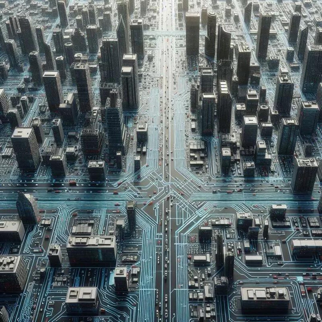 Circuitry City Circuit Board Circuits Road Avenue Buildings Poster ...