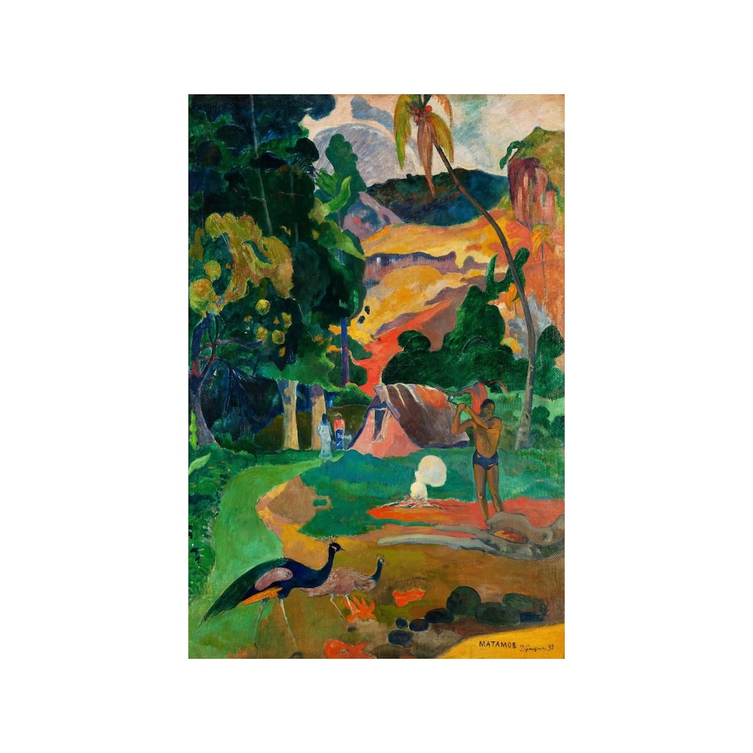 Matamoe Death Landscape With Peacocks Paul Gauguin 1892 Painting Poster ...