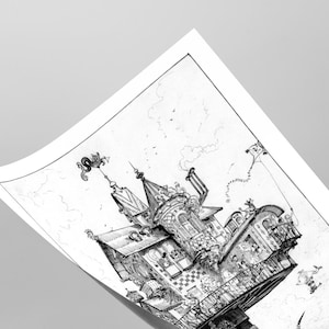 Aerial House 1800s 19th Century Future Science Fiction Albert Robida ...