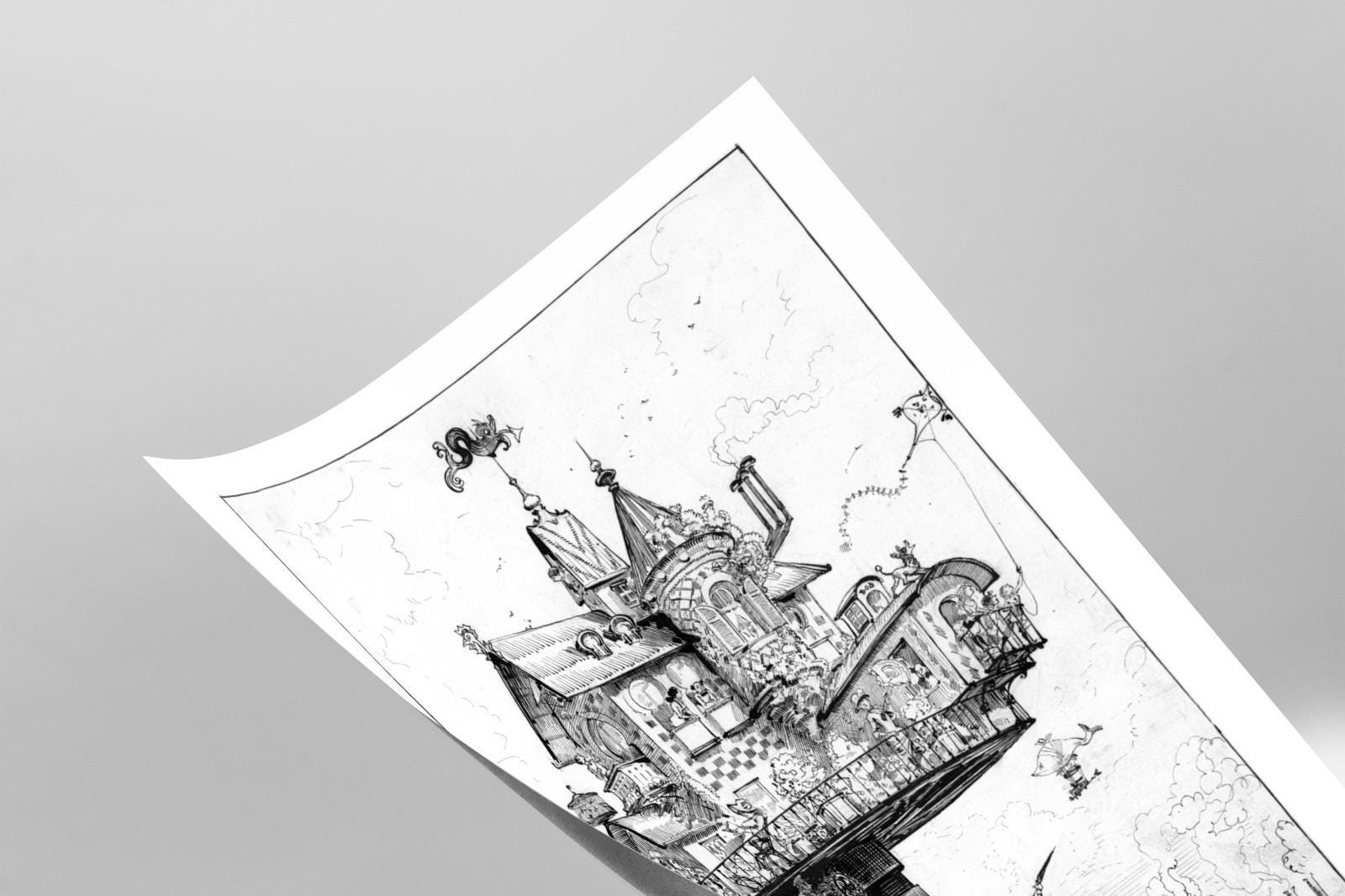 Aerial House 1800s 19th Century Future Science Fiction Albert Robida ...