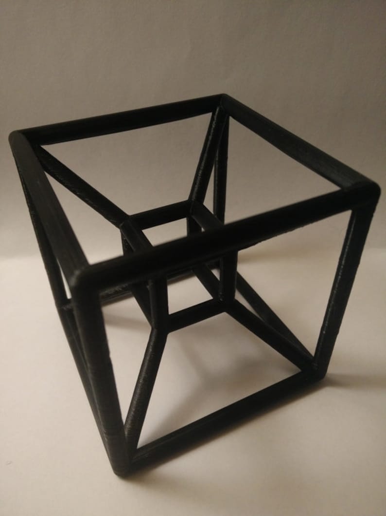 Tesseract Hypercube 3d Printed 4th Dimension Physics Geometry Etsy