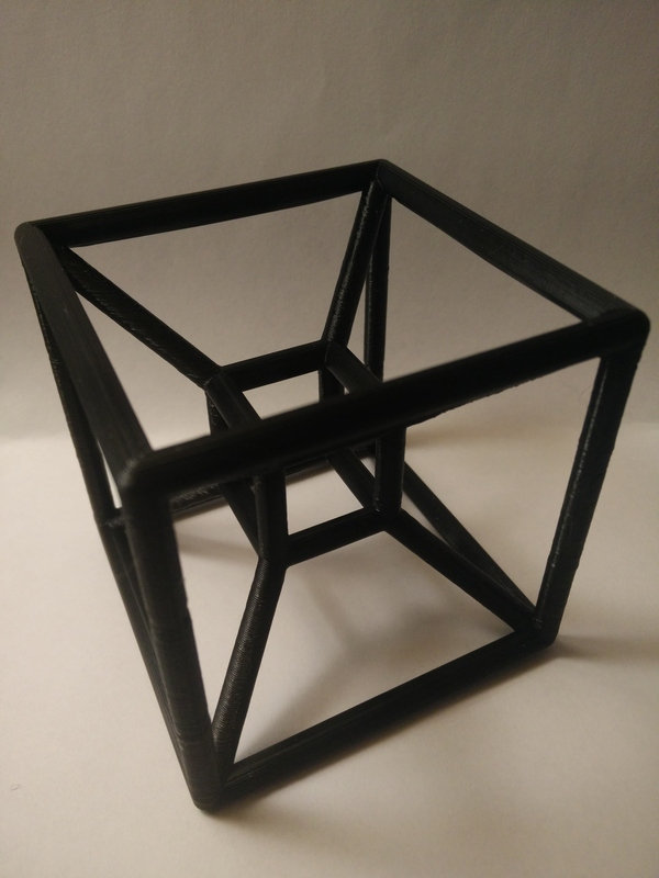 Tesseract Hypercube 3D Printed 4th Dimension Physics Geometry - Etsy