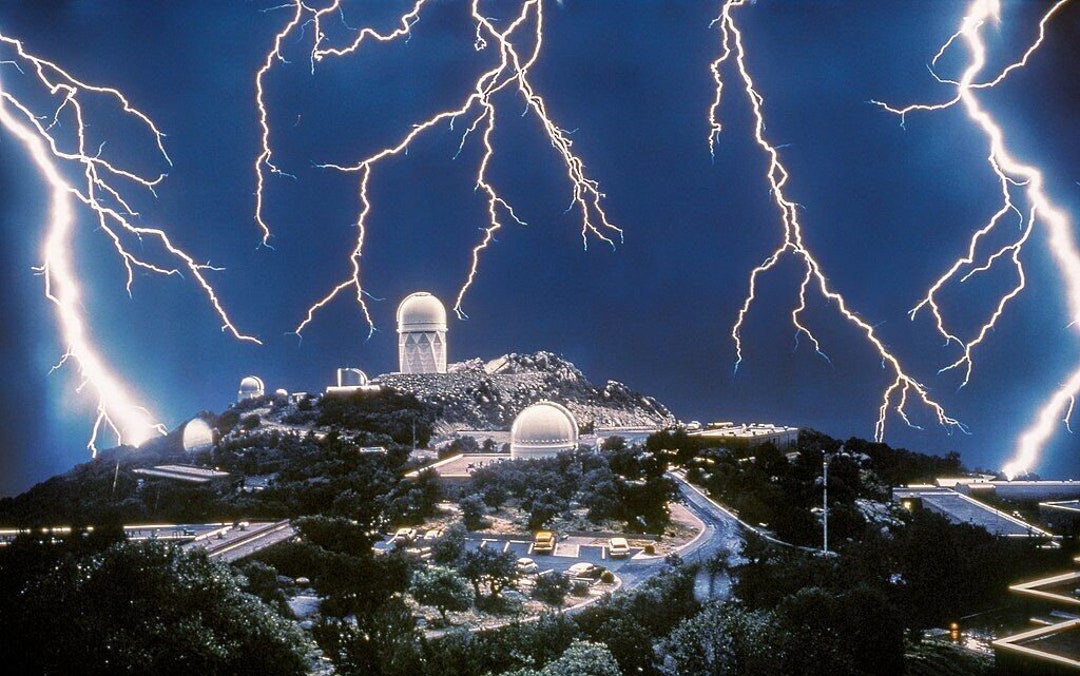Lightning Storm at Kitt Peak Bolts Strike Night Observatory Photo ...