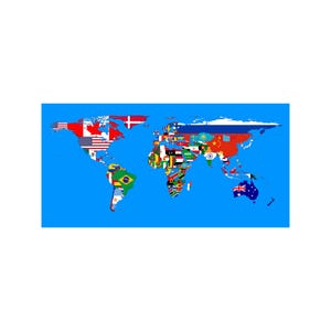 Earth Flag Map of the World Political Wall Map Mercator Flags - Etsy