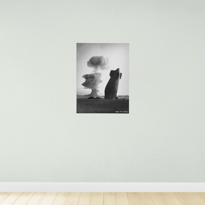 Blimp Crashed by Nuclear Weapon Test Mushroom Cloud Photo Poster Art ...