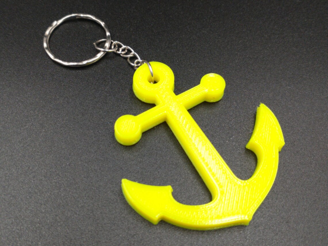 Anchor Ship Boat Nautical Keychain 3D Printed W/ Keyring + Chain Choice ...