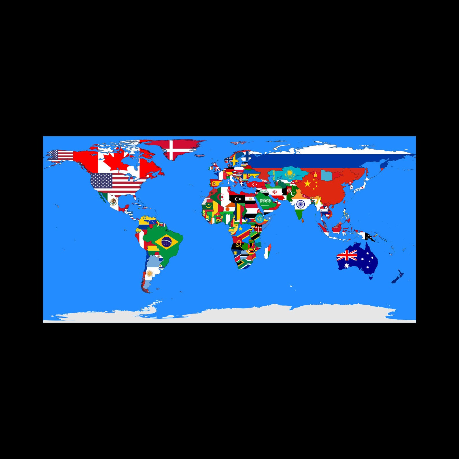 Earth Flag Map of the World Political Wall Map Mercator Flags - Etsy