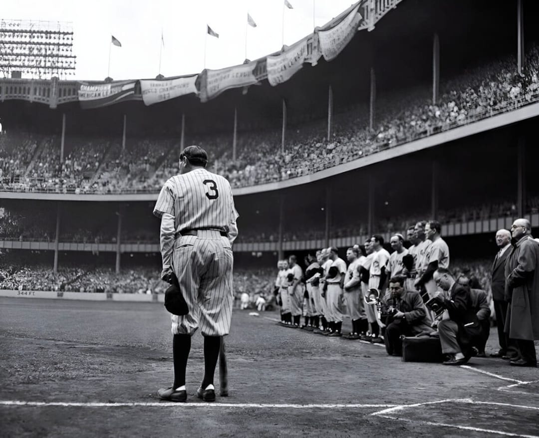 Babe Ruth Bows Out Retirement Stadium Photograph Photo Poster Art Print ...